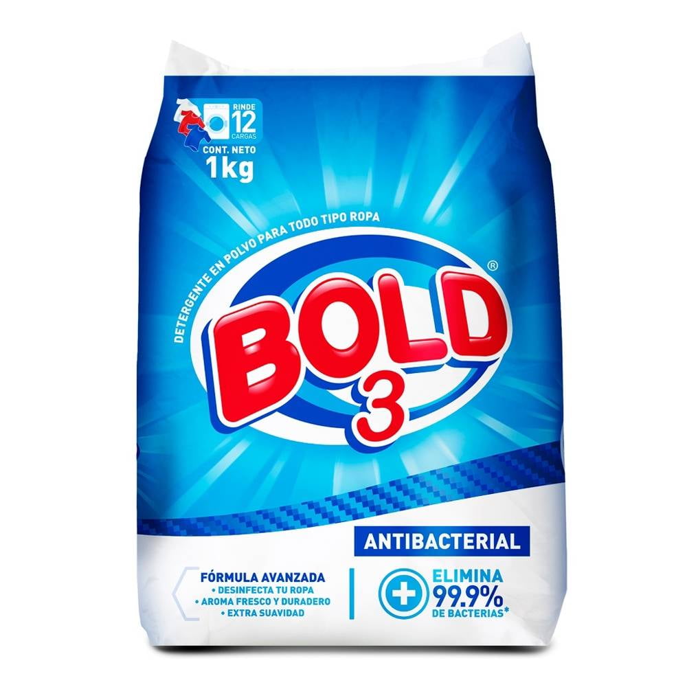Detergente en polvo Bold 3 antibacterial 1 kg | Walmart en línea