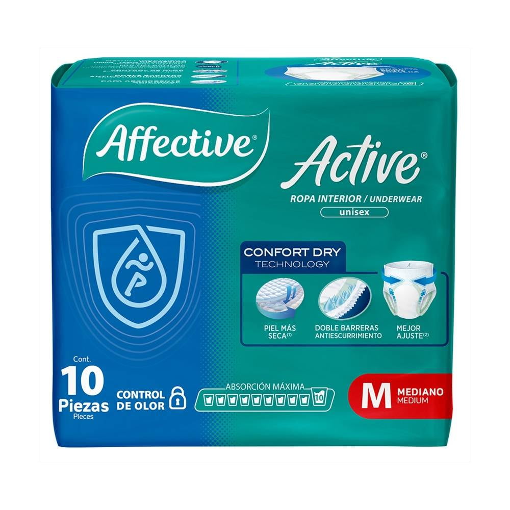 Ropa interior para incontinencia Affective Active unisex mediano 10 ...