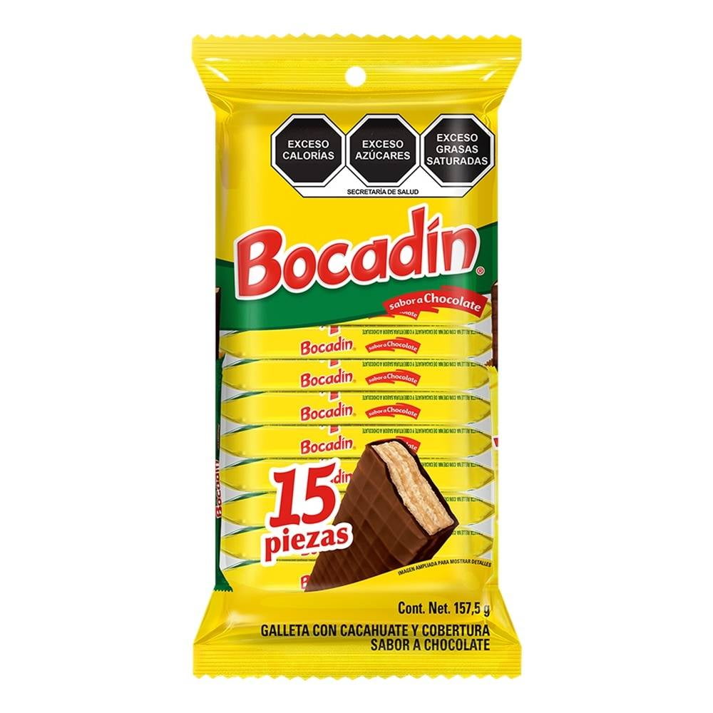 Galleta con cacahuate Bocadín cobertura de chocolate 15 pzas 157.5 g ...