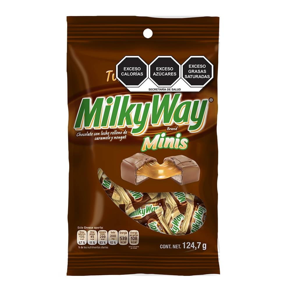 Chocolate con leche Milky Way Minis relleno de caramelo y nougat 124.7 ...