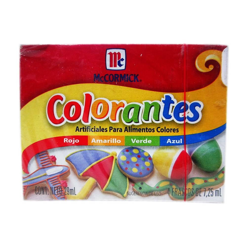 Colorante artificial McCormick para alimento surtido 4 colores 29 ml ...