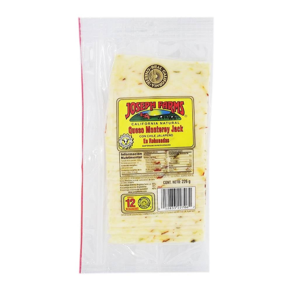 Queso Monterey Jack Joseph Farms con chile jalapeño, 12 rebanadas ...