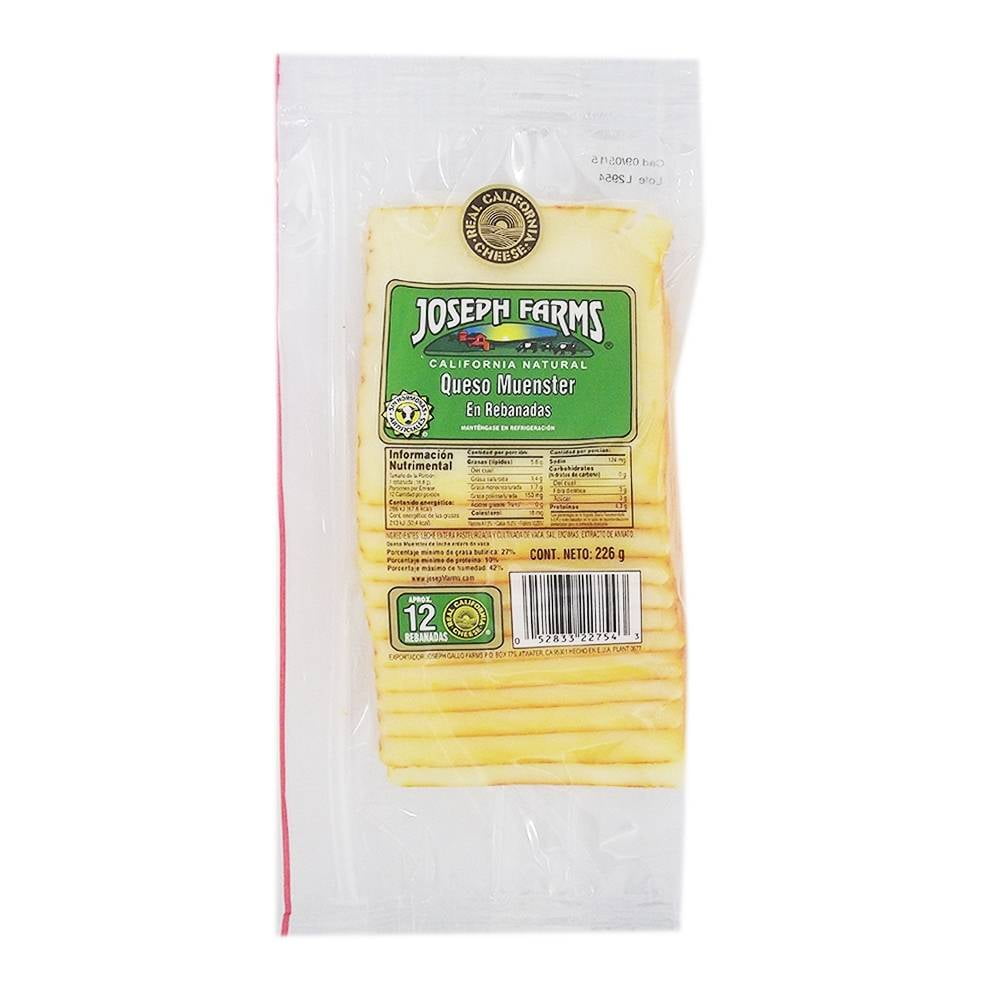 Queso muenster Joseph Farms 12 rebanadas 226 g | Walmart en línea