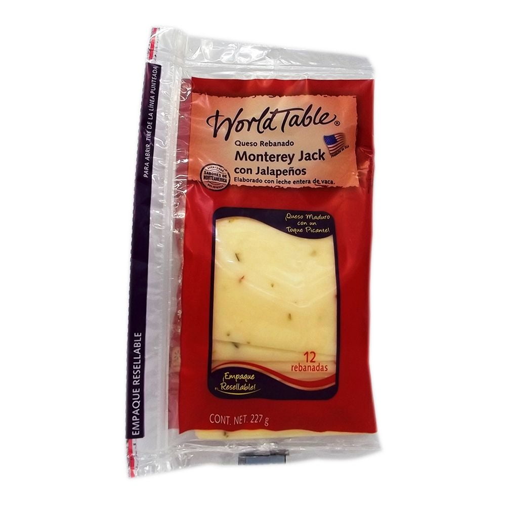 Queso Monterey jack World Table con jalapeños 12 rebanadas 227 g ...