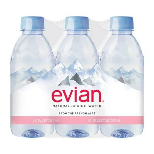 Agua natural Evian 6 botellas de 330 ml c/u | Walmart en línea