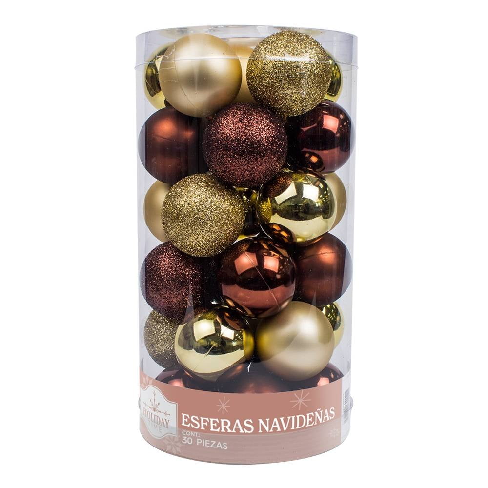 Set de 30 Esferas Janel Café y Oro | Walmart en línea