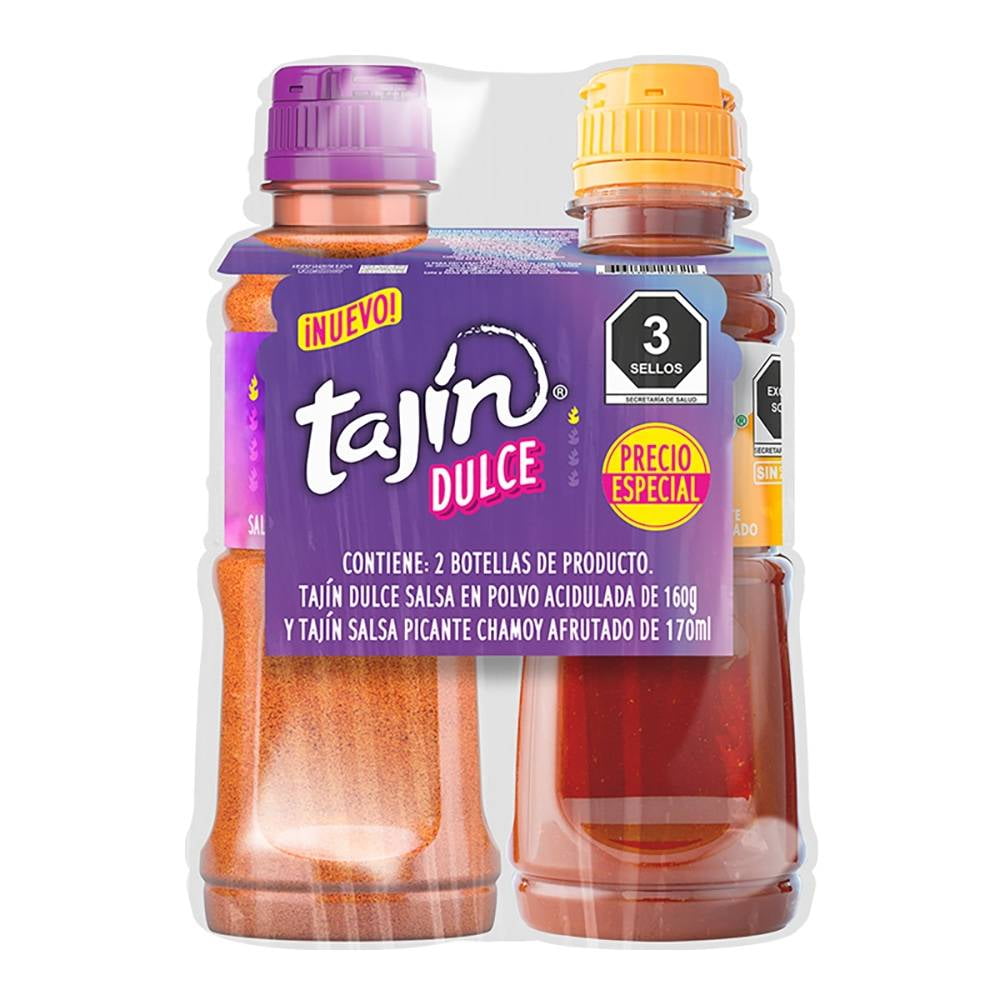 Salsa en polvo Tajín dulce de 160 g y chamoy afrutado Tajín de 170 ml ...