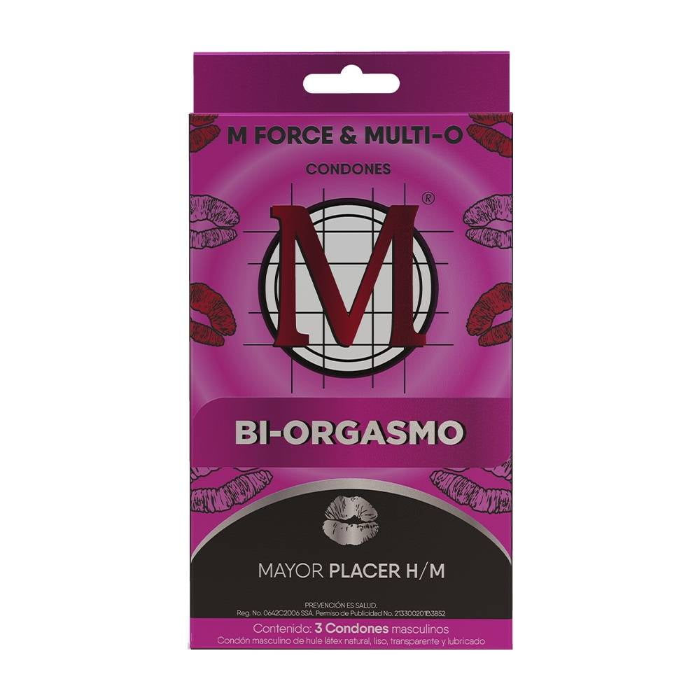 Condones M Force & Multi-O bi-orgasmo 3 pzas | Walmart en línea