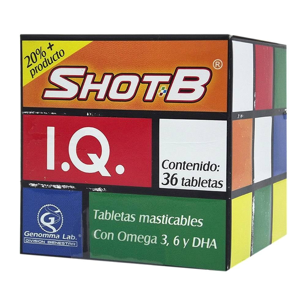 Multivitamínico Shot B I.Q. tabletas masticables 36 pzas | Walmart en línea