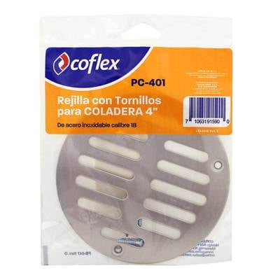Rejilla para Coladera Coflex 4" de Acero Inoxidable con Tornillos ...