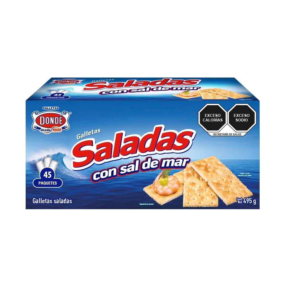 Galletas saladas Dondé con sal de mar 495 g | Bodega Aurrera en línea