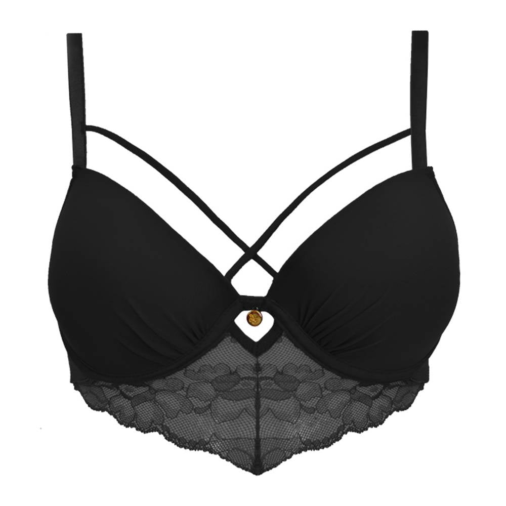 Brasier Vicky Form Talla 34B Encaje y Elástico Cruzado Negro | Walmart ...