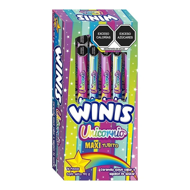 Caramelo suave Winis maxi tubo unicornio 16 pzas | Walmart en línea