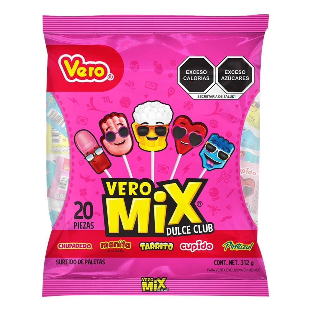 Surtido de paletas Vero Mix dulce club 20 pzas 312 g | Walmart en línea