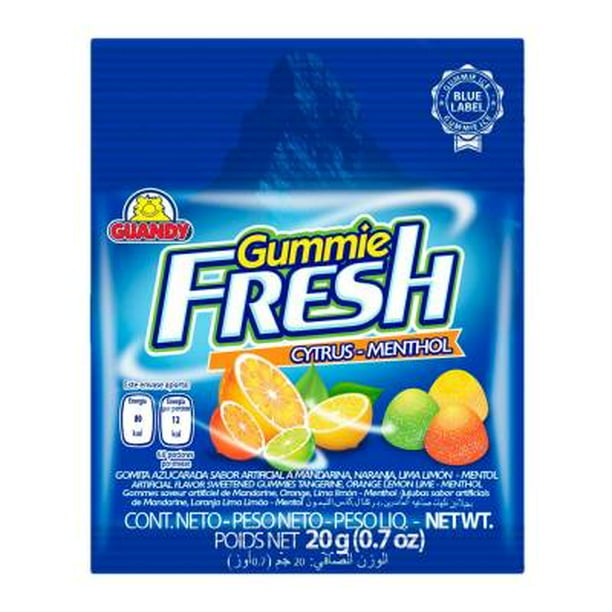 Gomitas azucaradas Guandy Gummie Fresh cytrus mentol 20 g | Walmart en ...