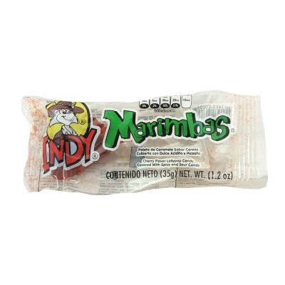 Paleta de caramelo Marimbas Indy sabor cereza cubierta de dulce ácido y ...