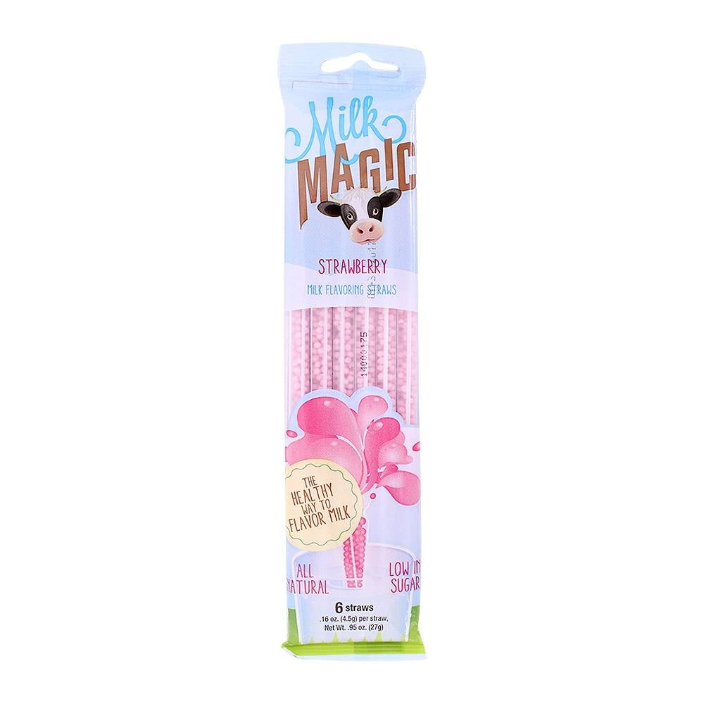 Popotes con bolitas de dulces Milk Magic sabor fresa 6 pzas | Walmart ...