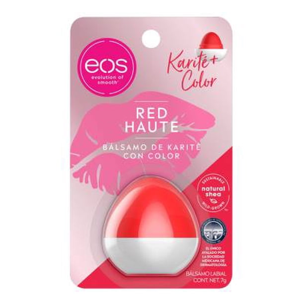 Bálsamo para labios Eos Karité + Color red haute 7 g | Walmart en línea