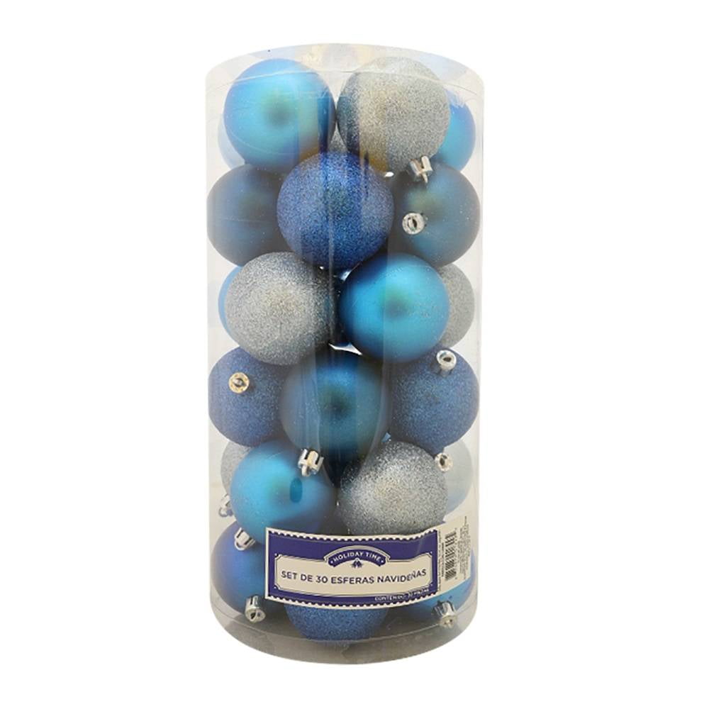 Esferas de Navidad Holiday Time azules set de 30 pzas | Walmart en línea