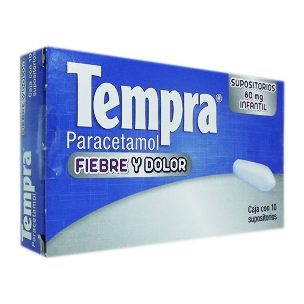Tempra infantil 80 mg 10 supositorios | Walmart en línea