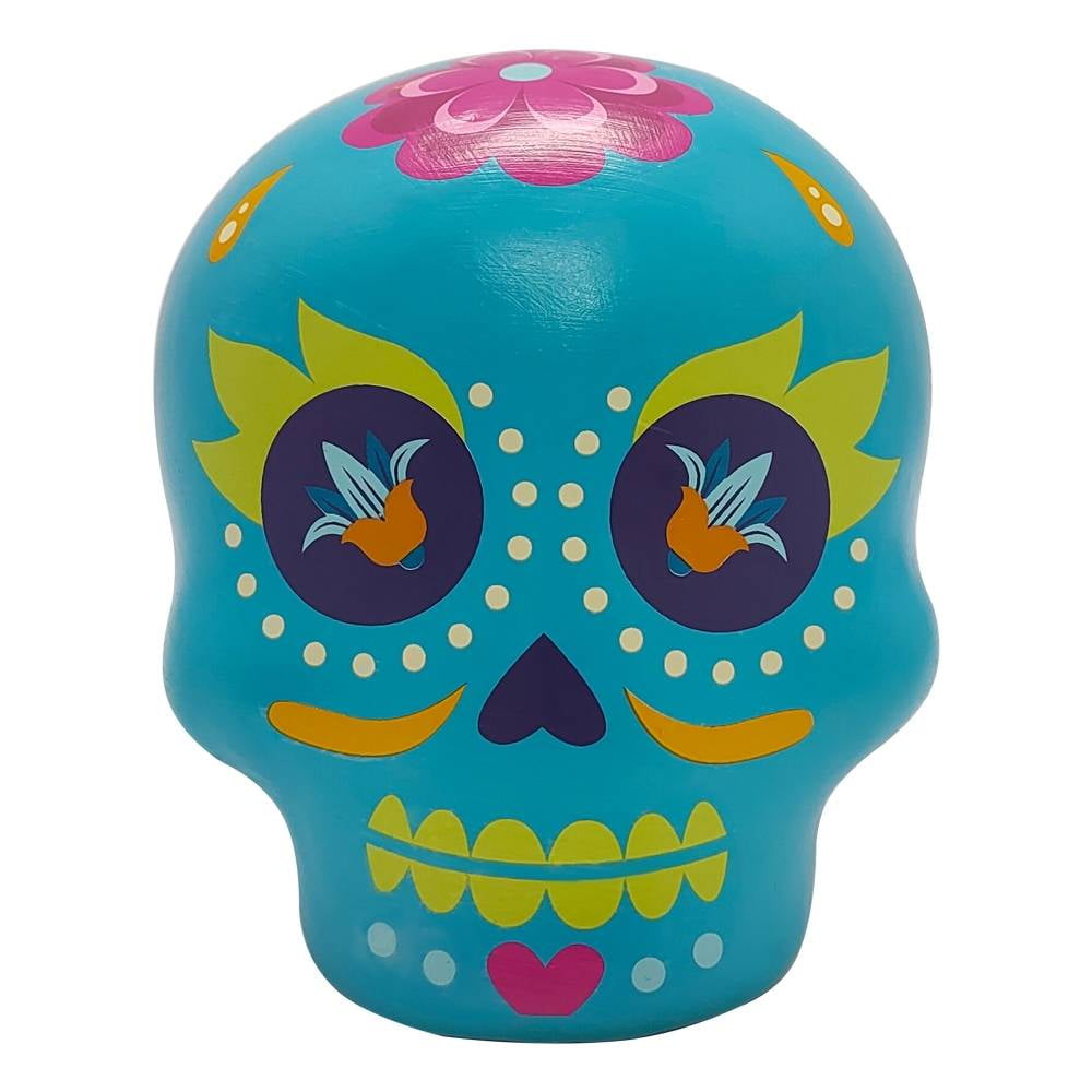 Decoración de Halloween Way to Celebrate Calavera de Cerámica Azul 11.2 ...