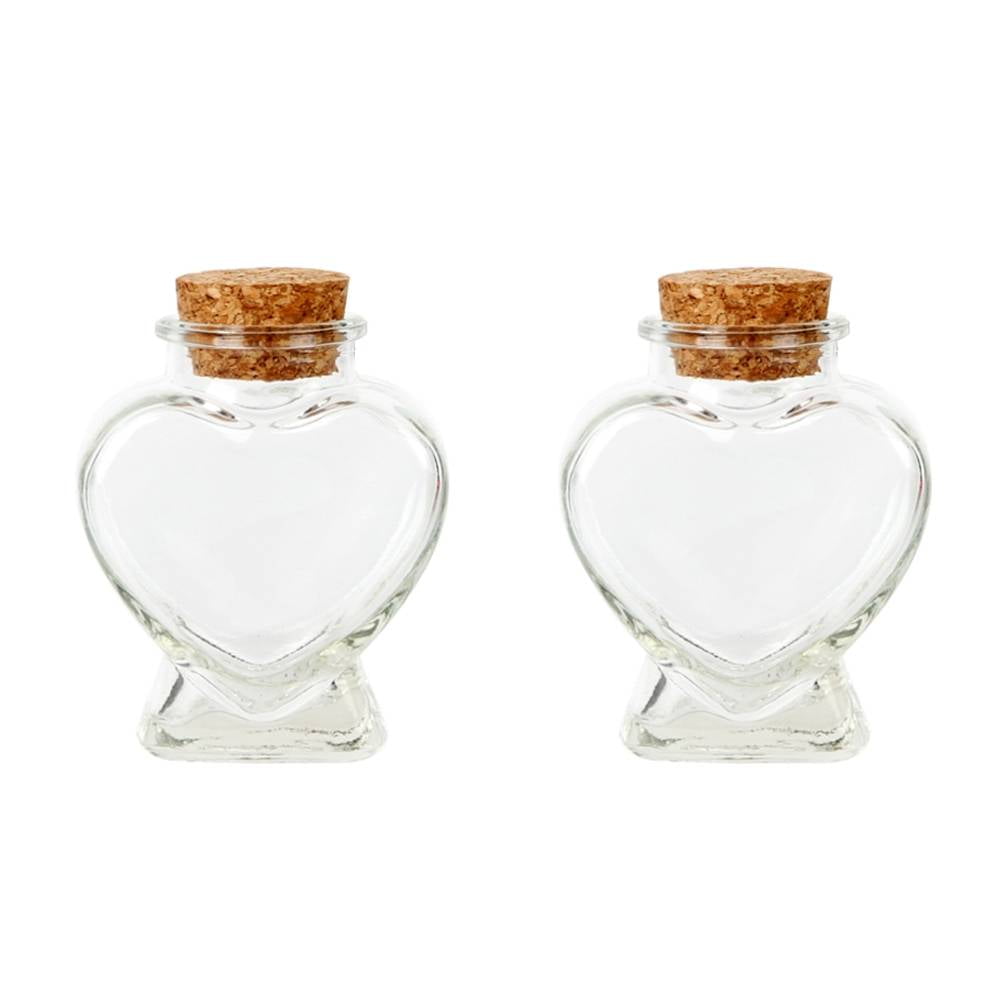 Set de Botellas de Vidrio Prichos con Corcho en Forma de Corazón 2 pzas ...