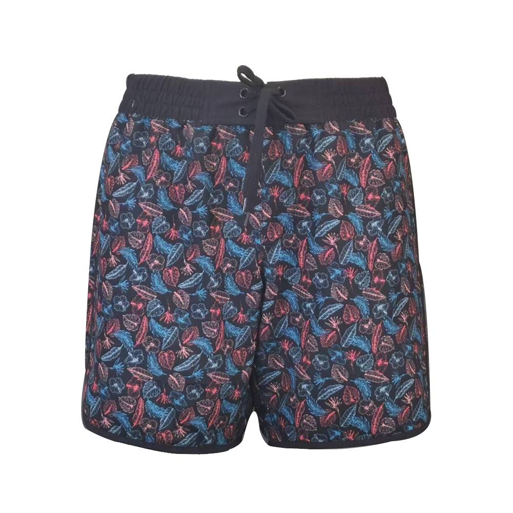 Short Ocean Pacific Talla 34 Largo de Microfibra con Hojas Negro con ...