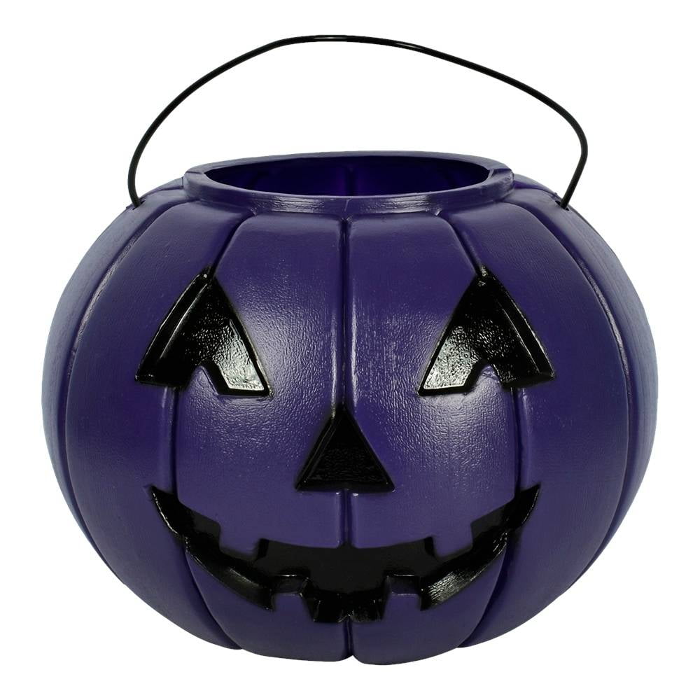 Calabaza de Plástico Halloween Grande Morada con Asa | Walmart en línea