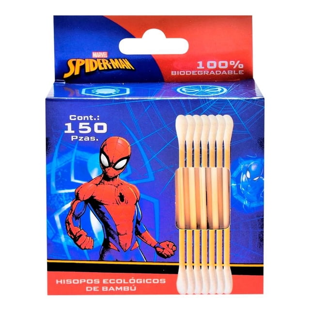 Hisopos Marvel Spider-Man ecológicos de bambú 150 pzas | Walmart en línea