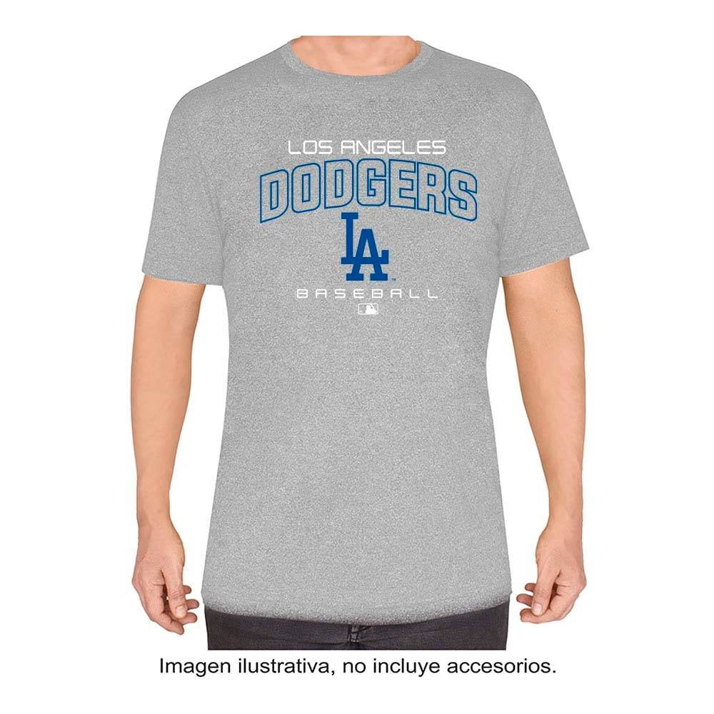 Playera MLB Talla CH Manga Corta Los Angeles Dodgers Gris Jaspe ...
