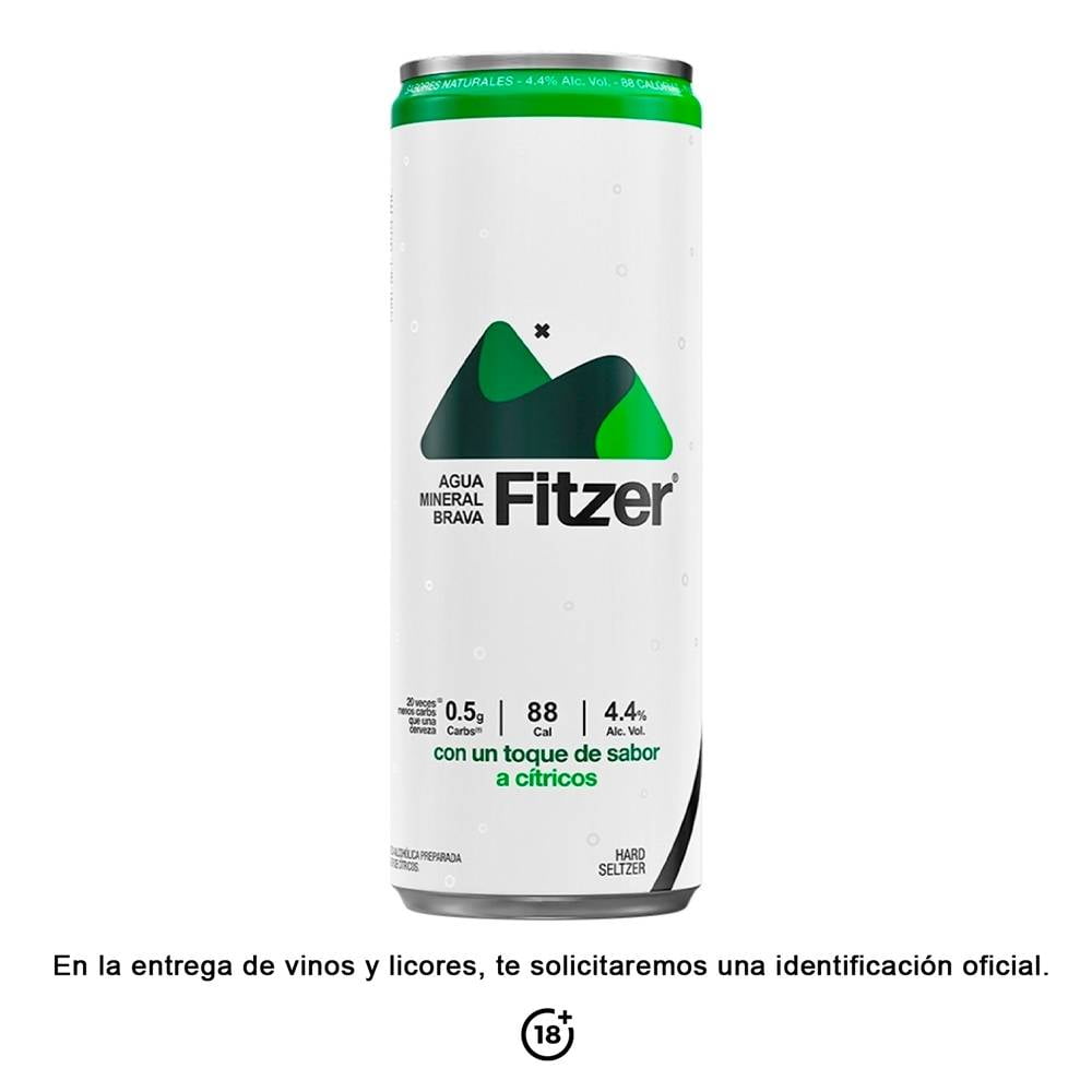 Bebida alcohólica preparada Fitzer hard seltzer sabor cítricos 355 ml ...