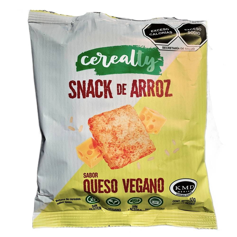 Snack de arroz Cerealty sabor queso vegano 50 g | Bodega Aurrera en línea