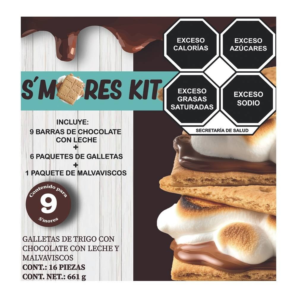 Smores Smores Kit de galleta, choocolate y bombón para preparar 9 pzas ...