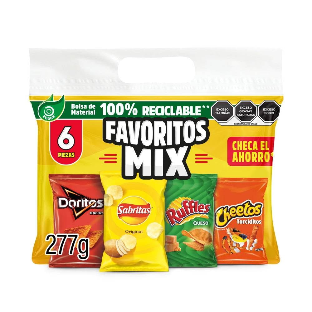 Paquete favoritos Sabritas mix 6 pzas | Walmart en línea