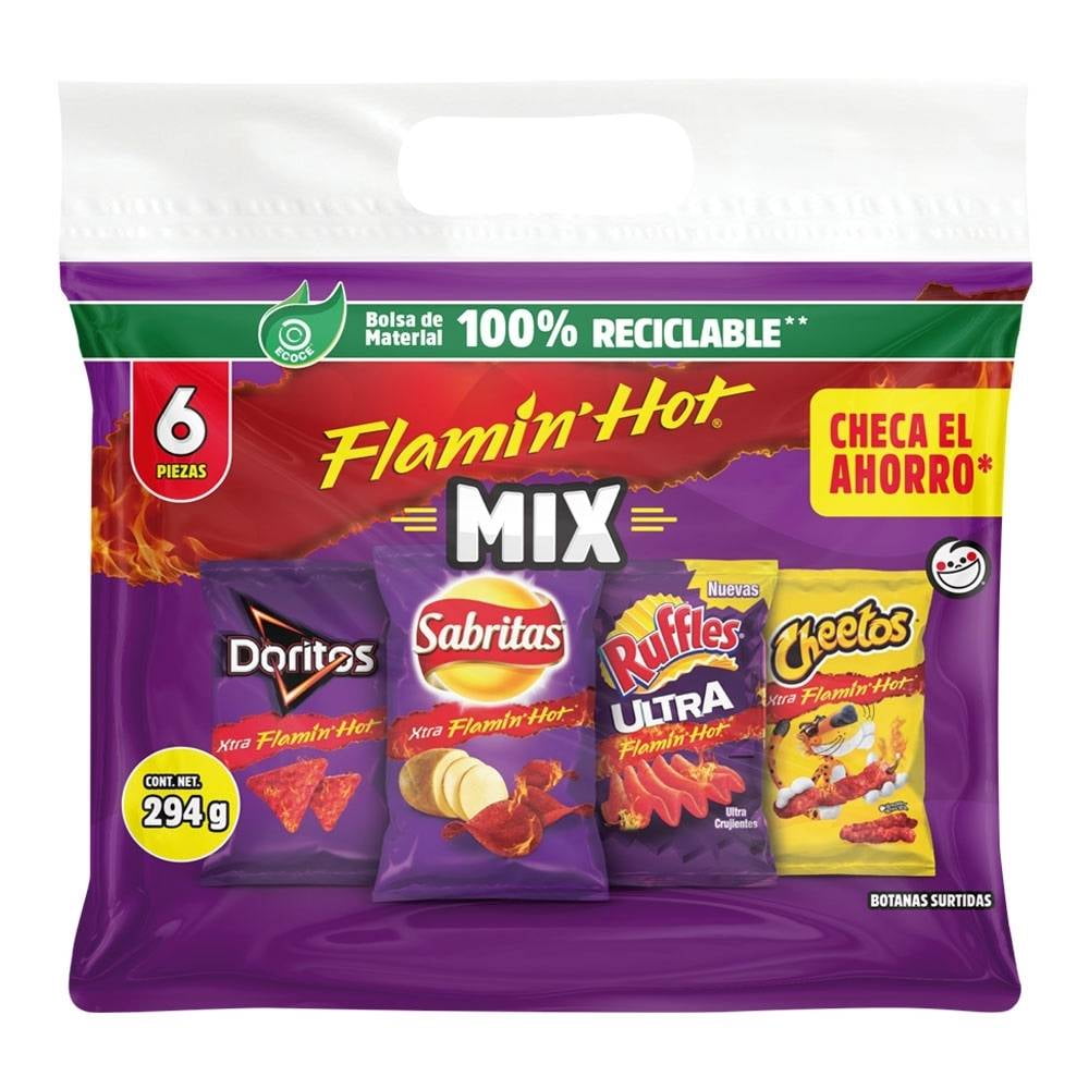 Paquete flamin hot Sabritas mix de 6 pzas | Walmart en línea