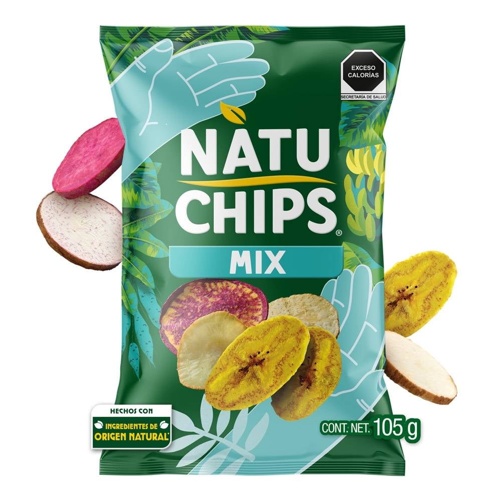 Mezcla Natu Chips mix taro plátano camote y yuca con sal 105 g ...