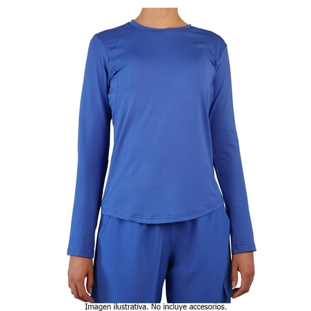 Playera Wilson Talla 2EG Manga Larga Deportiva Lisa Azul Rey | Walmart ...