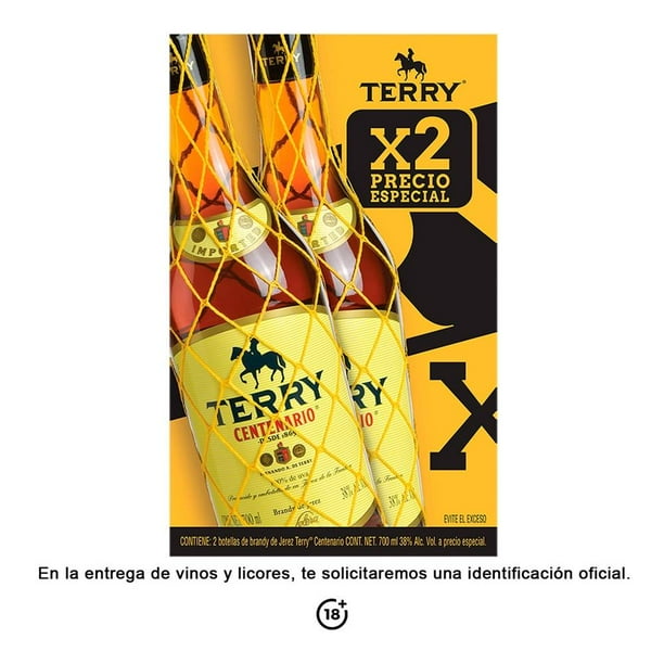 Brandy Terry centenario 2 botellas de 700 ml c/u | Walmart en línea