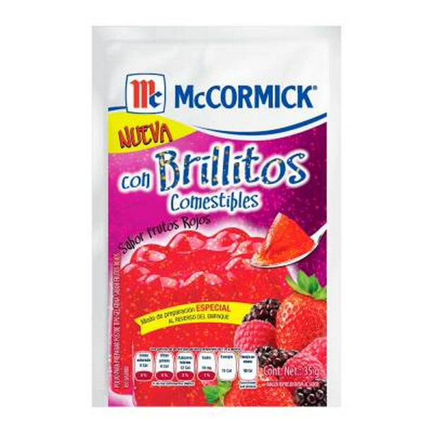Gelatina McCormick con brillos comestibles sabor frutos rojos 35 g ...