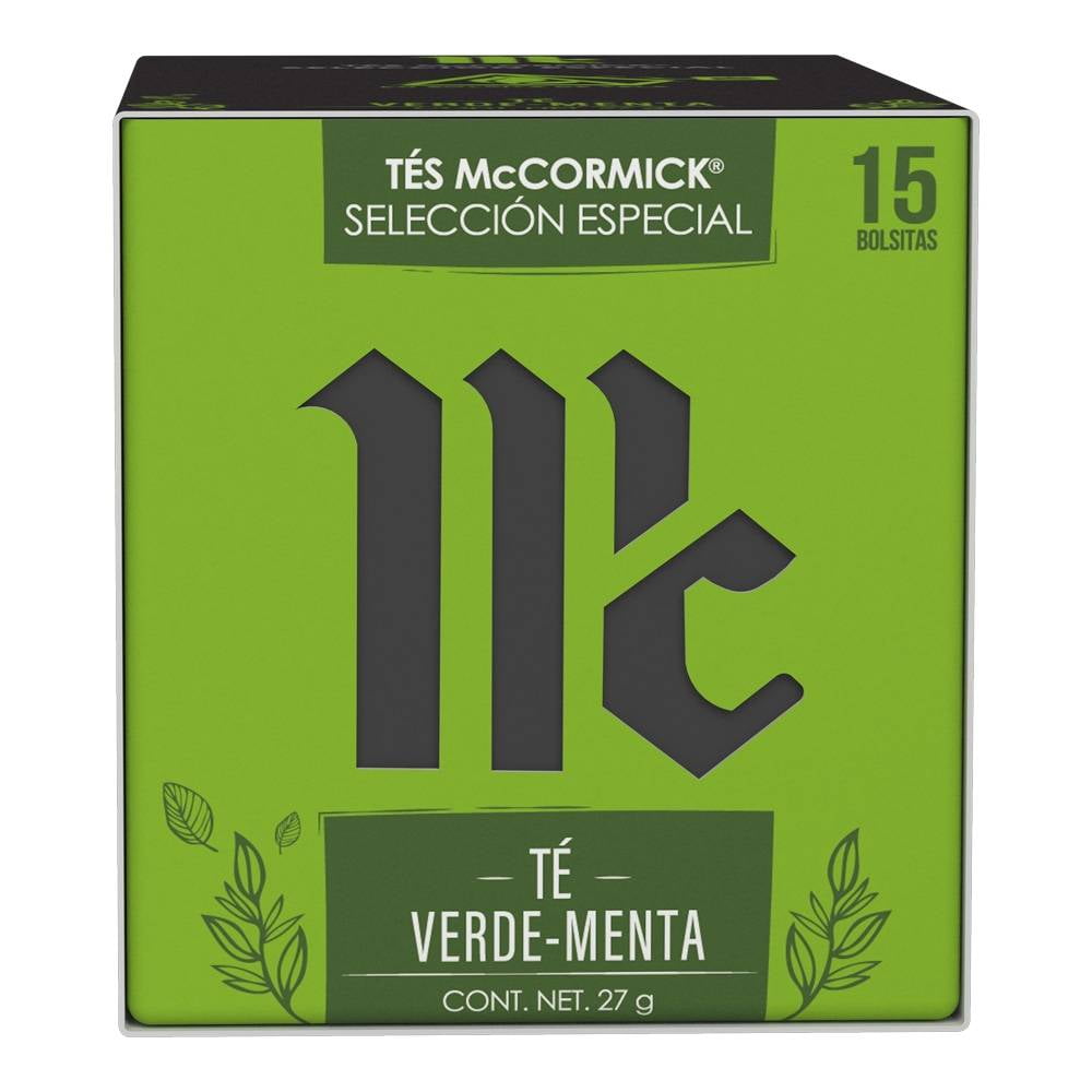 Té verde McCormick Selección Especial fresco con menta 15 bolsitas ...