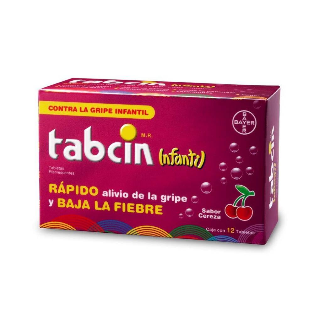 Antigripal Tabcin infantil efervescentes sabor cereza 12 tabletas ...