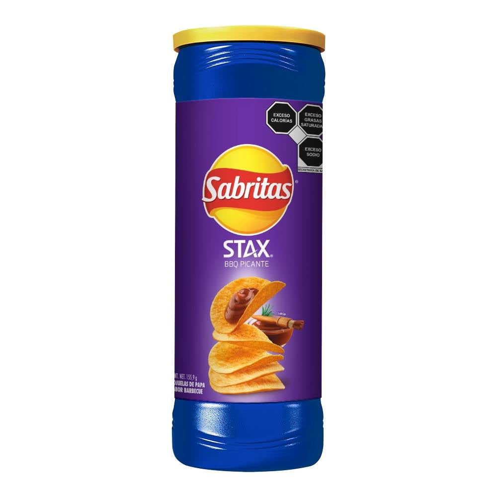 Hojuelas de papa Sabritas Stax bbq picante 155.9 g | Walmart en línea