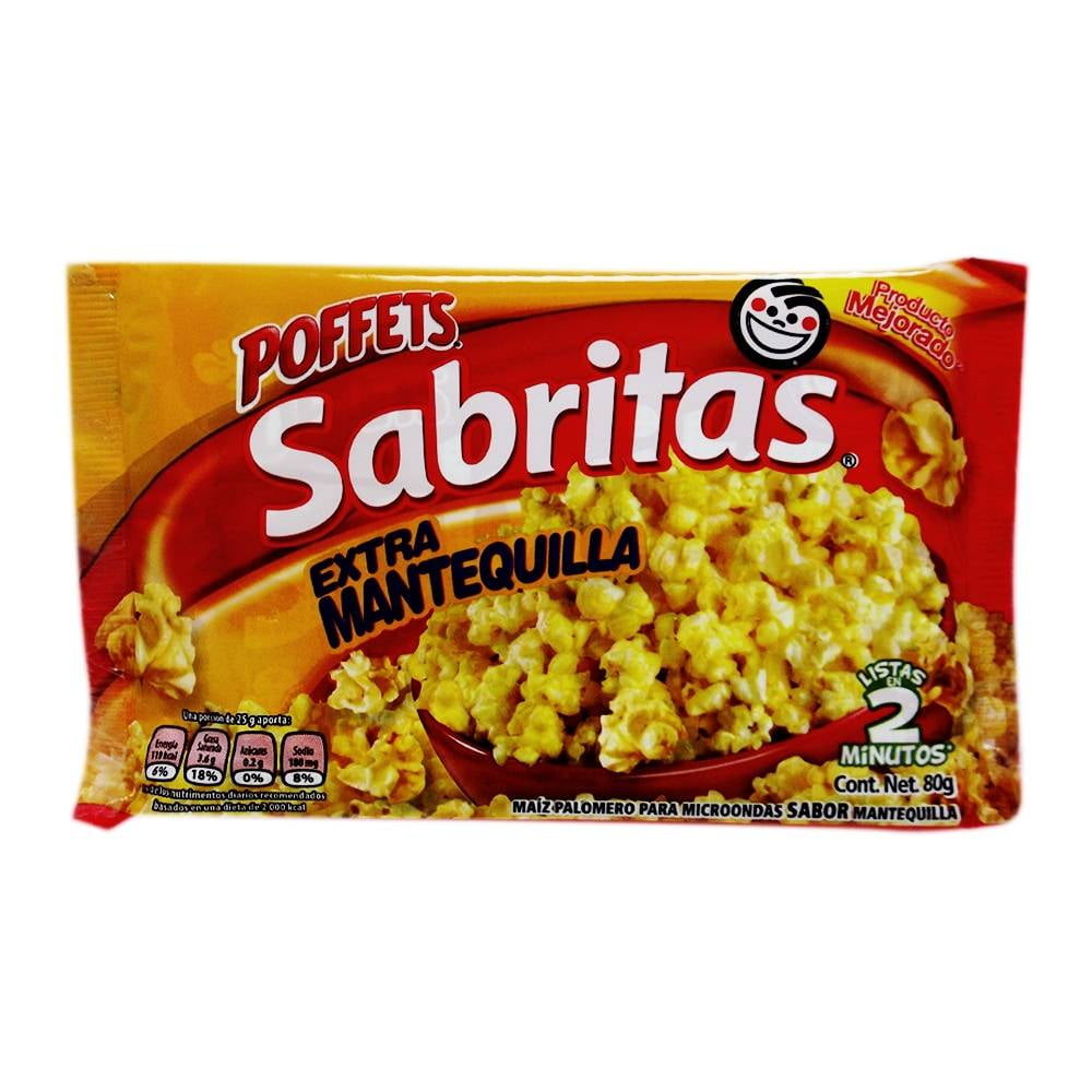 Palomitas para microondas Sabritas Poffets sabor extra mantequilla 80 g ...