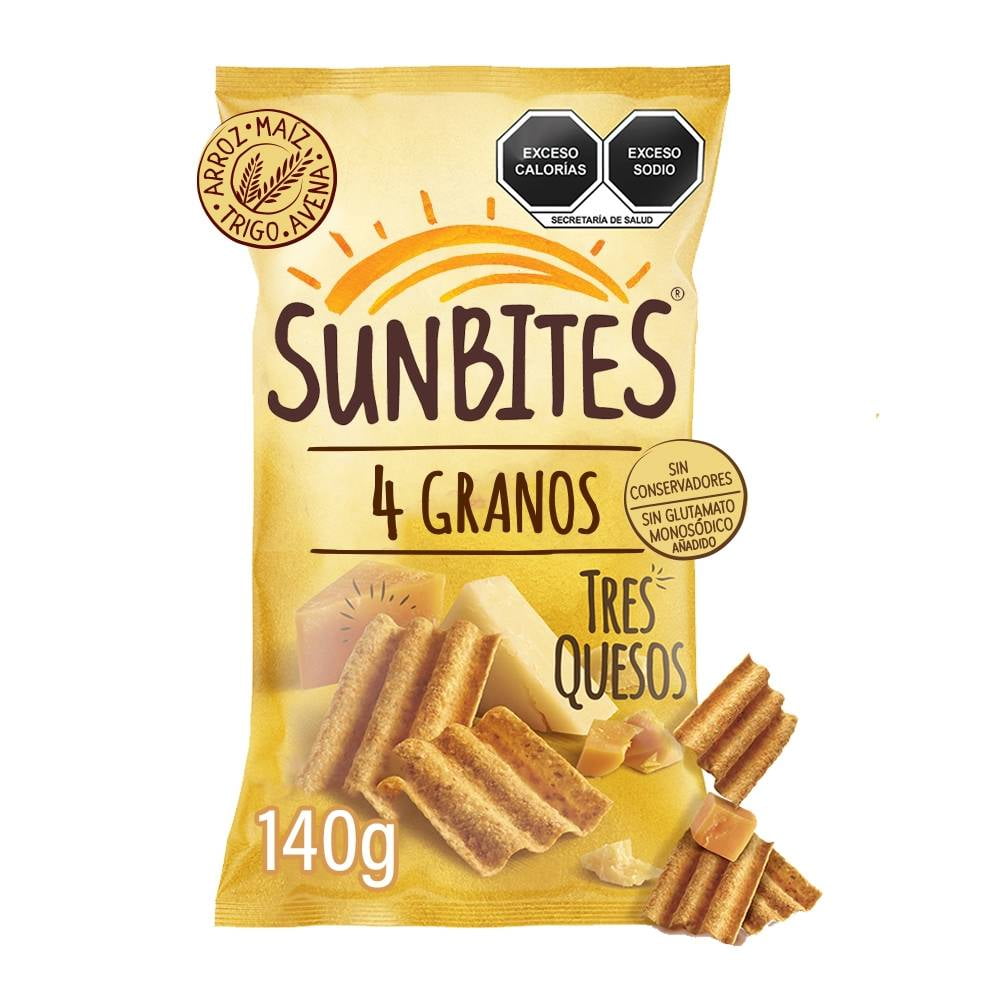 Botana Sabritas Sunbites 4 granos sabor a 3 quesos 140 g | Walmart en línea