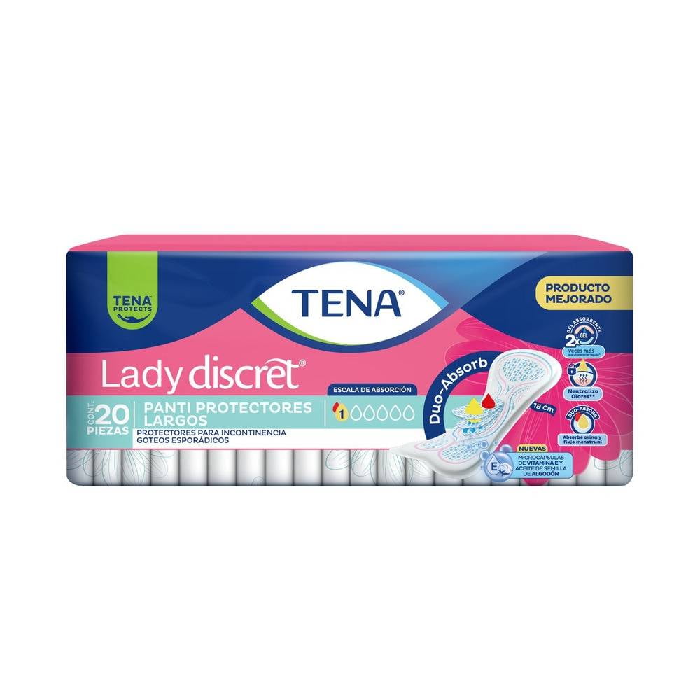 Panti protectores Tena Lady Discret largos 20 pzas | Walmart en línea