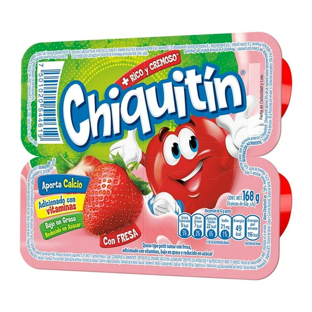 Queso tipo petit suisse Lala Chiquitín con fresa con 4 pzas de 42 g c/u | Walmart en línea