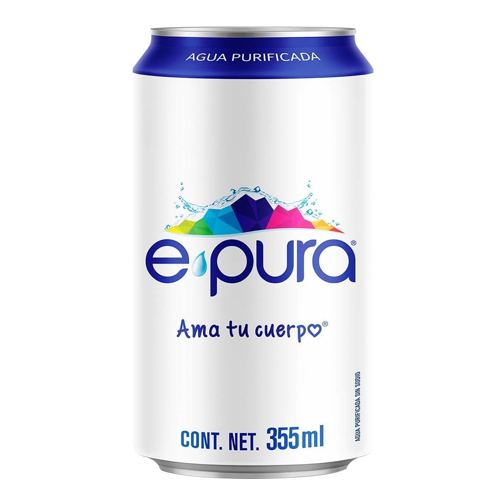 Agua purificada Epura lata de 355 ml | Walmart en línea