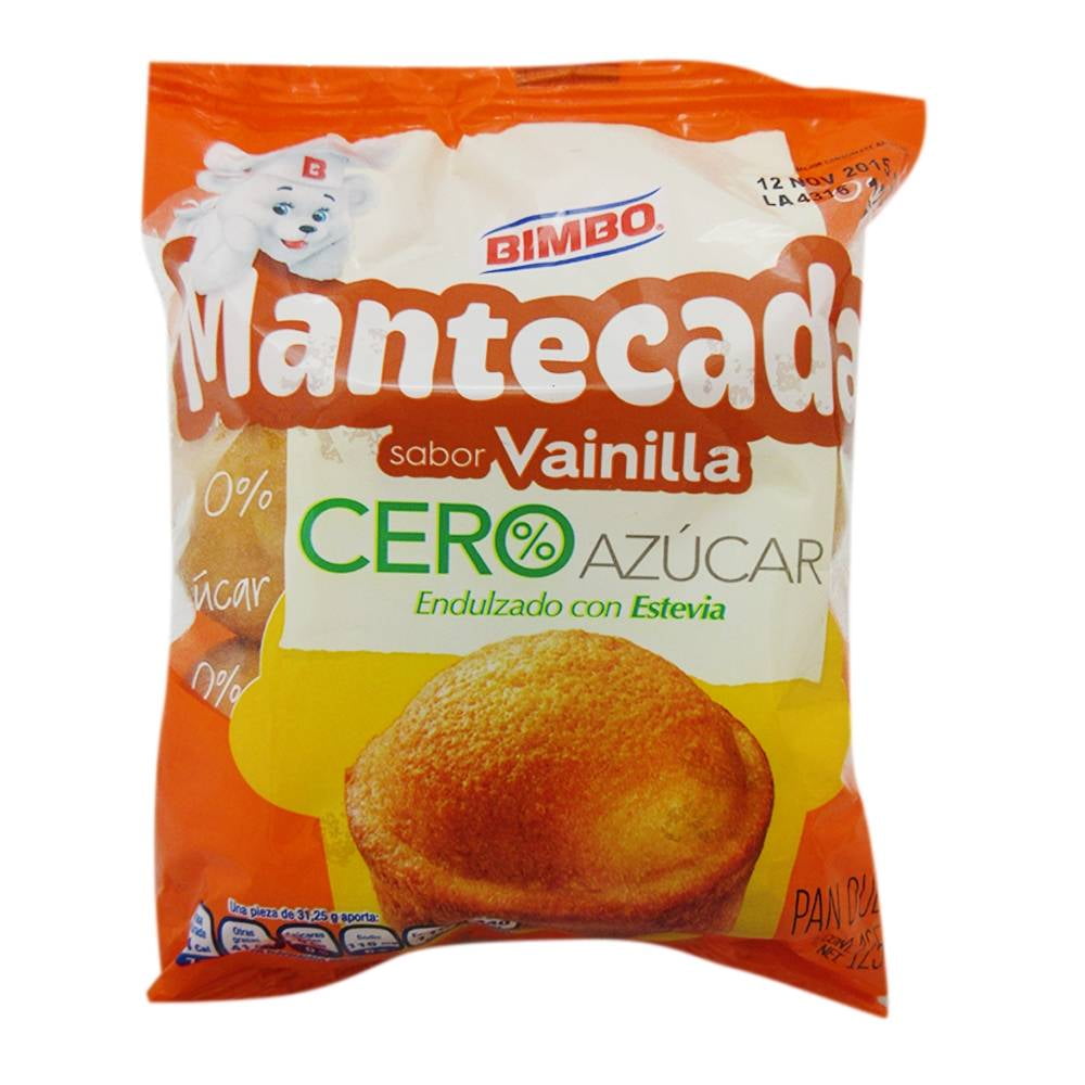 Mantecadas Bimbo sabor vainilla cero azúcar 125 g | Walmart en línea