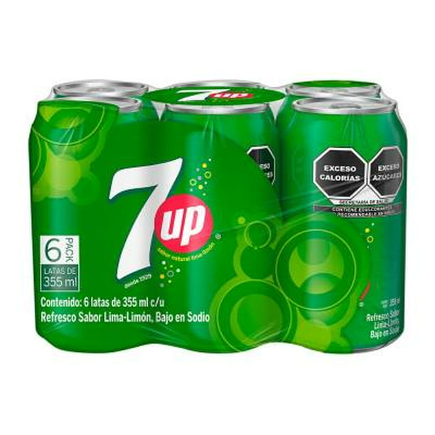 Refresco 7UP sabor lima limón 6 latas de 355 ml c/u | Walmart en línea