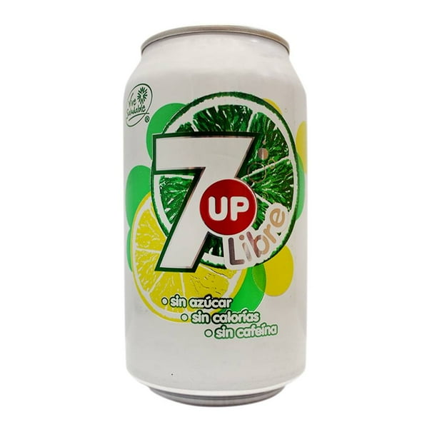 Refresco 7UP libre sin azúcar, calorías y cafeína lata de 355 ml | Walmart en línea